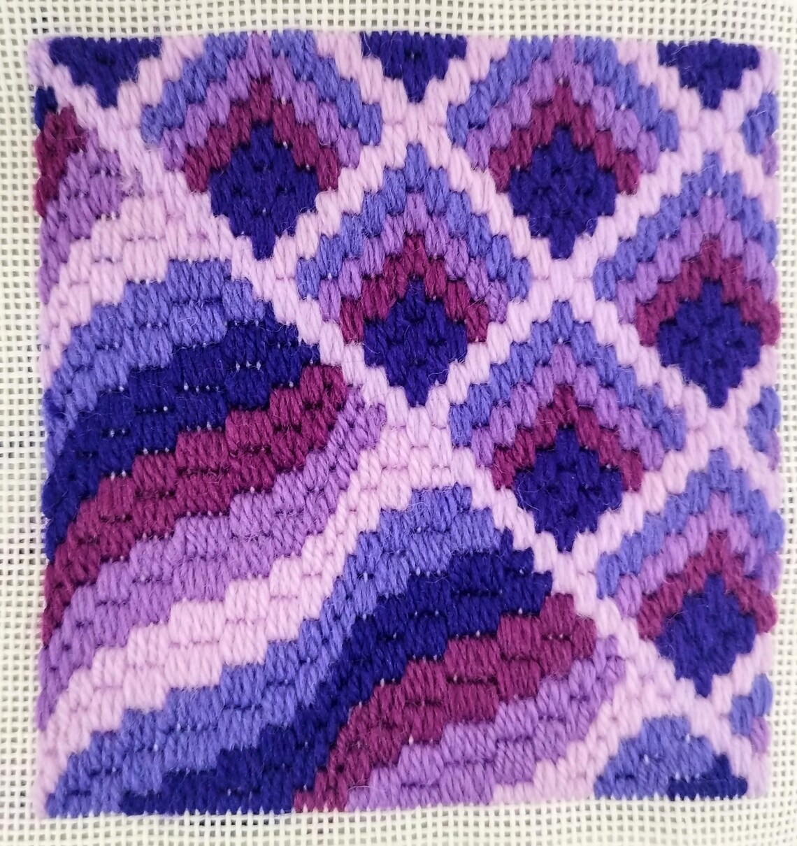 Purple Bargello Needlepoint Pattern: Beginner Embroidery Chart (PDF ...