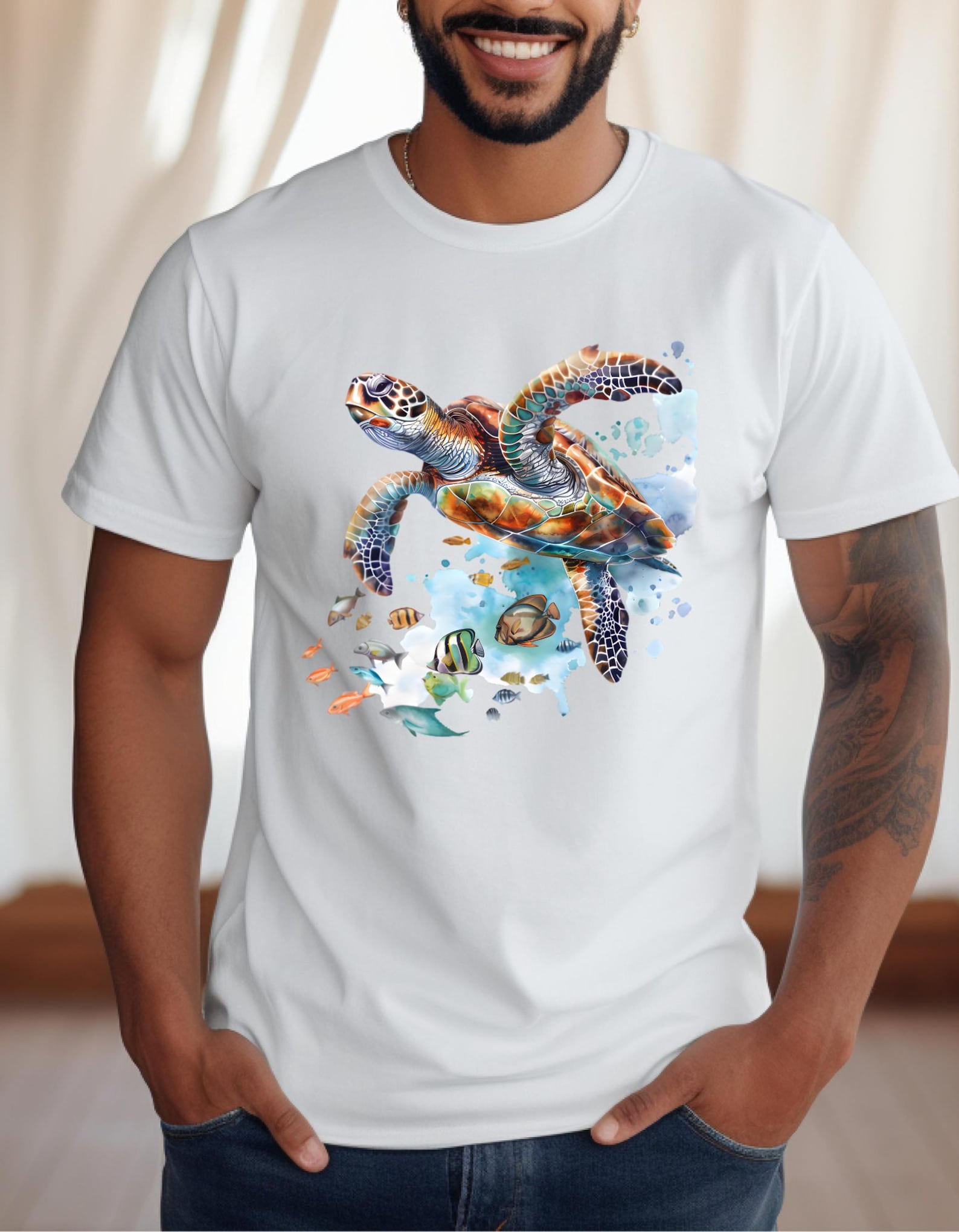 Sea Turtle T-shirts, Swimming Sea Turtle Shirt, Love for Sea Turtles - Etsy