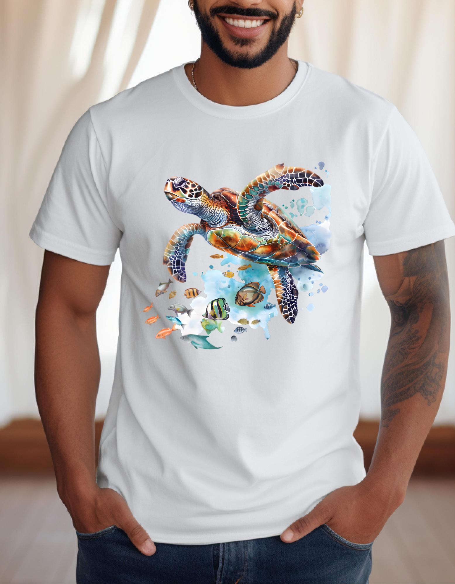 Sea Turtle T-shirts, Swimming Sea Turtle Shirt, Love for Sea Turtles - Etsy