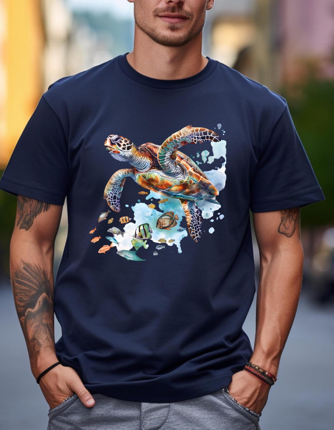 Sea Turtle T-shirts, Swimming Sea Turtle Shirt, Love for Sea Turtles - Etsy