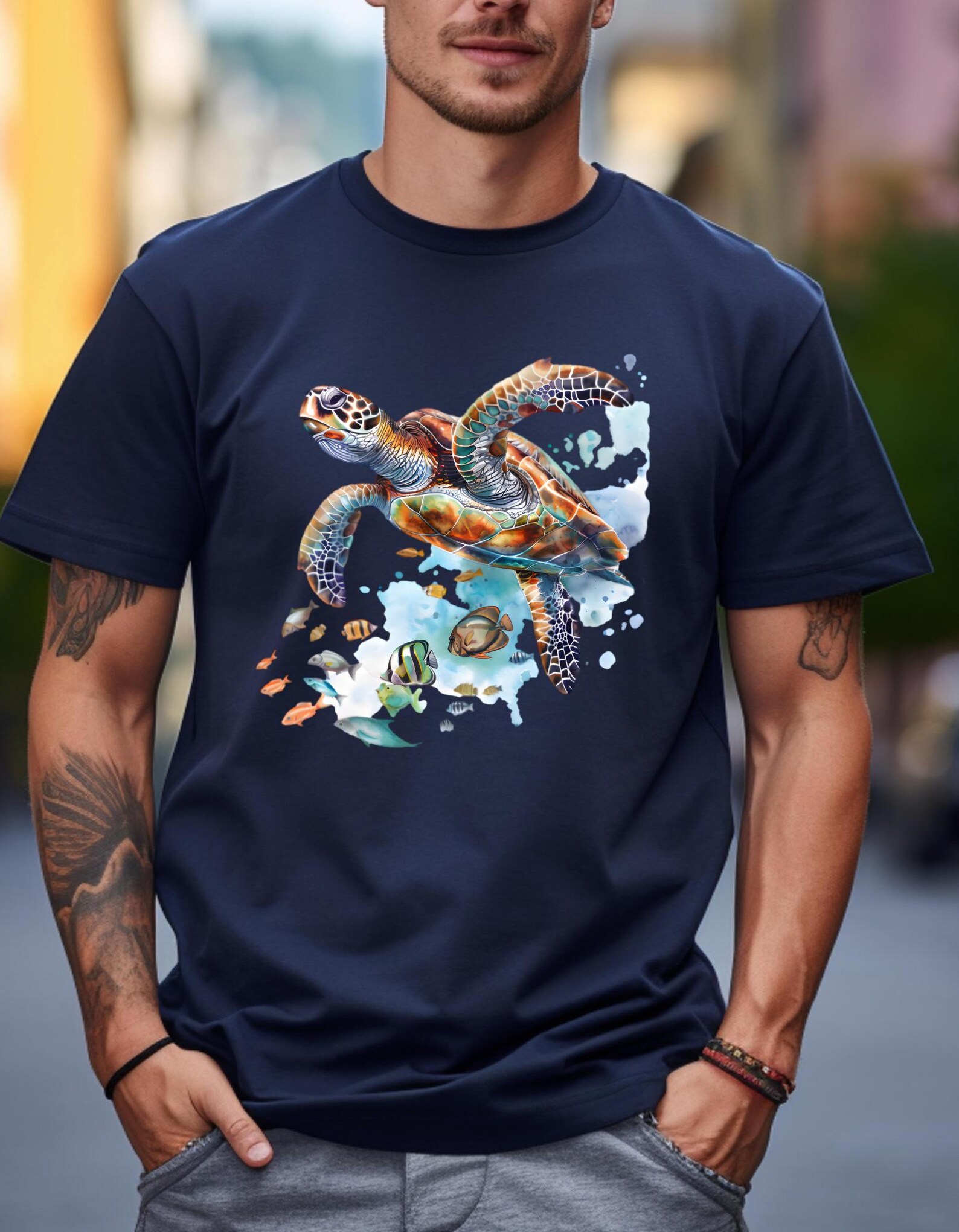 Sea Turtle T-shirts, Swimming Sea Turtle Shirt, Love for Sea Turtles - Etsy