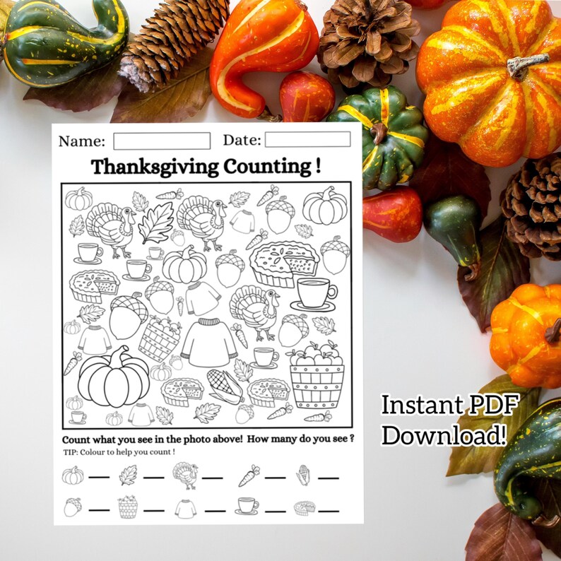 Thanksgiving Worksheets for School or Homeschooling - Etsy