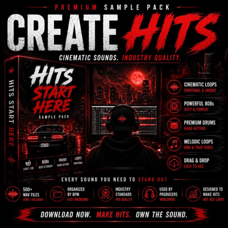 Dark Trap Sample Pack WAV Emotional Rnb Loops 808 Drum Sounds - Etsy UK