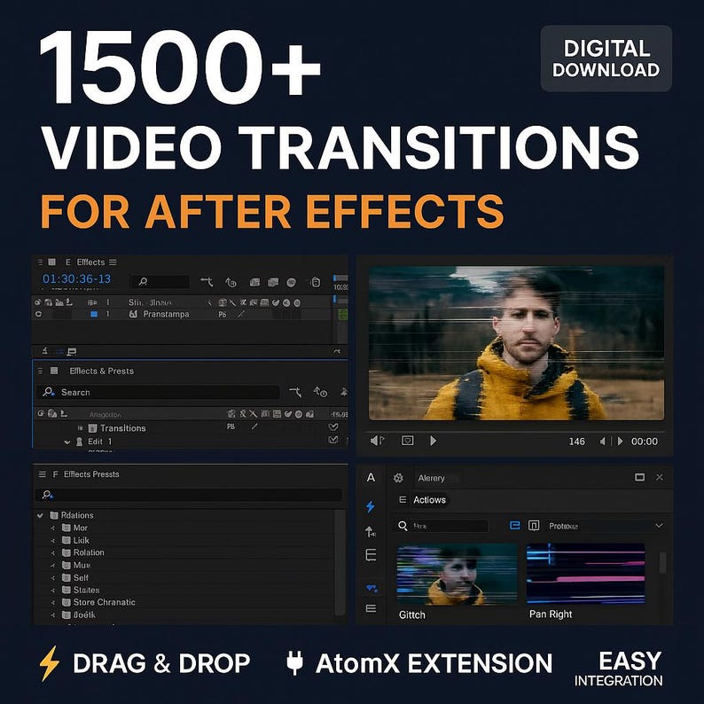 1500+ After Effects Transitions Pack | Seamless Video Effects | Atomx ...