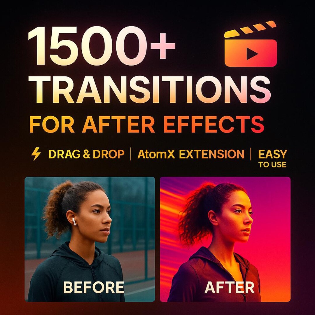 1500+ After Effects Transitions Pack | Seamless Video Effects | Atomx Extension Included - Etsy