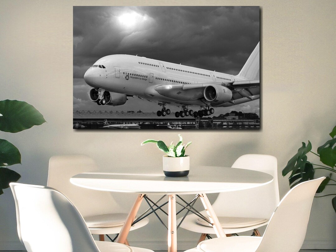 Airbus A380 Airplane Take off Scene Picture Print Airbus A-380 on the ...
