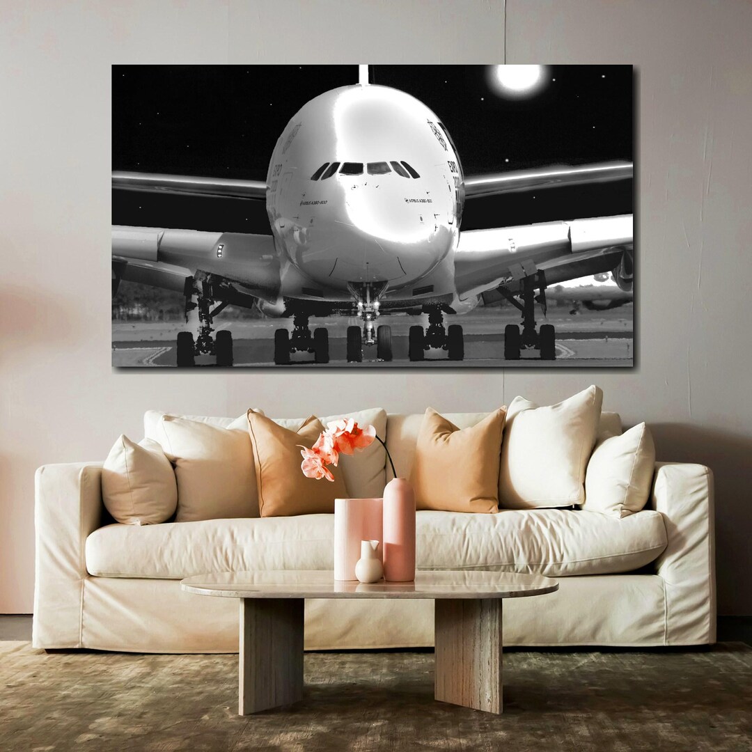 Airbus A380 Airplane Wall Art, Airbus Canvas Art, Large Huge Airbus ...