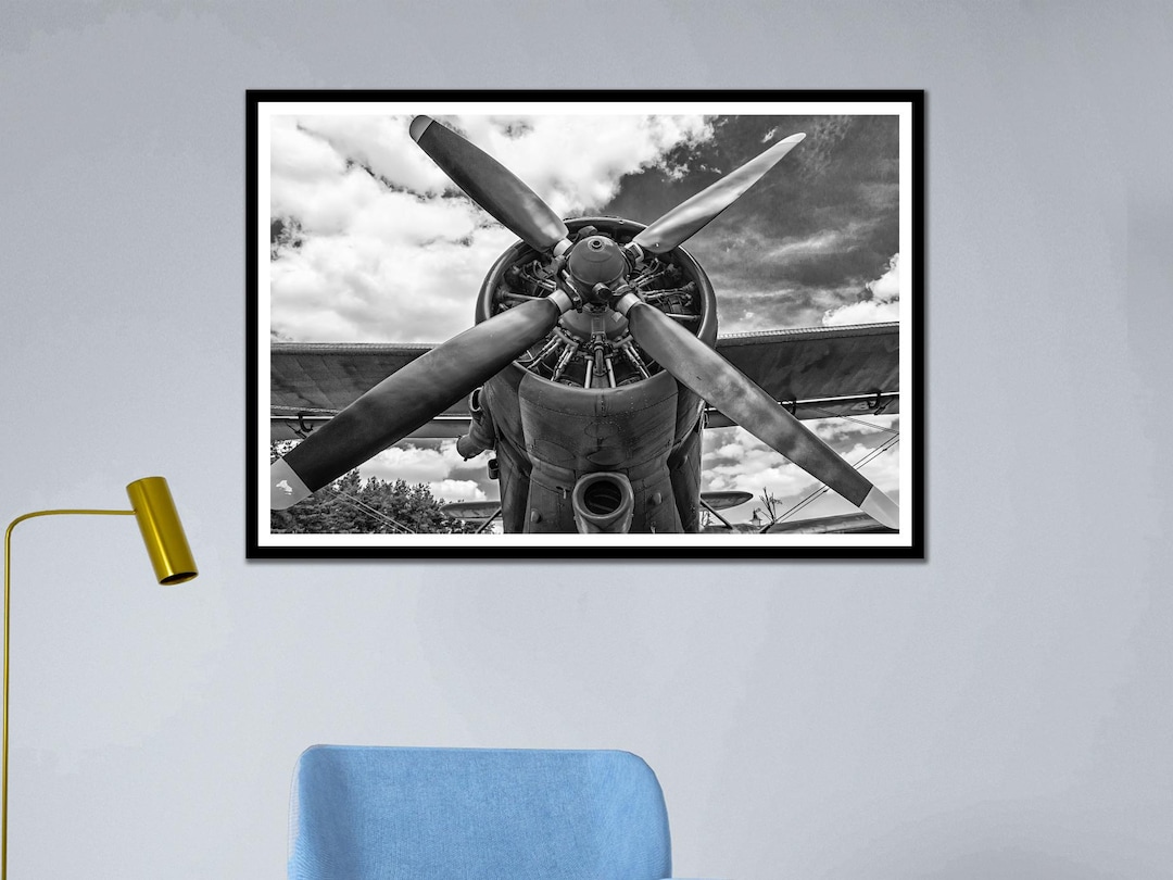 Vintage Airplane Propeller Digital Art Print File, Old Rusty Aircraft ...