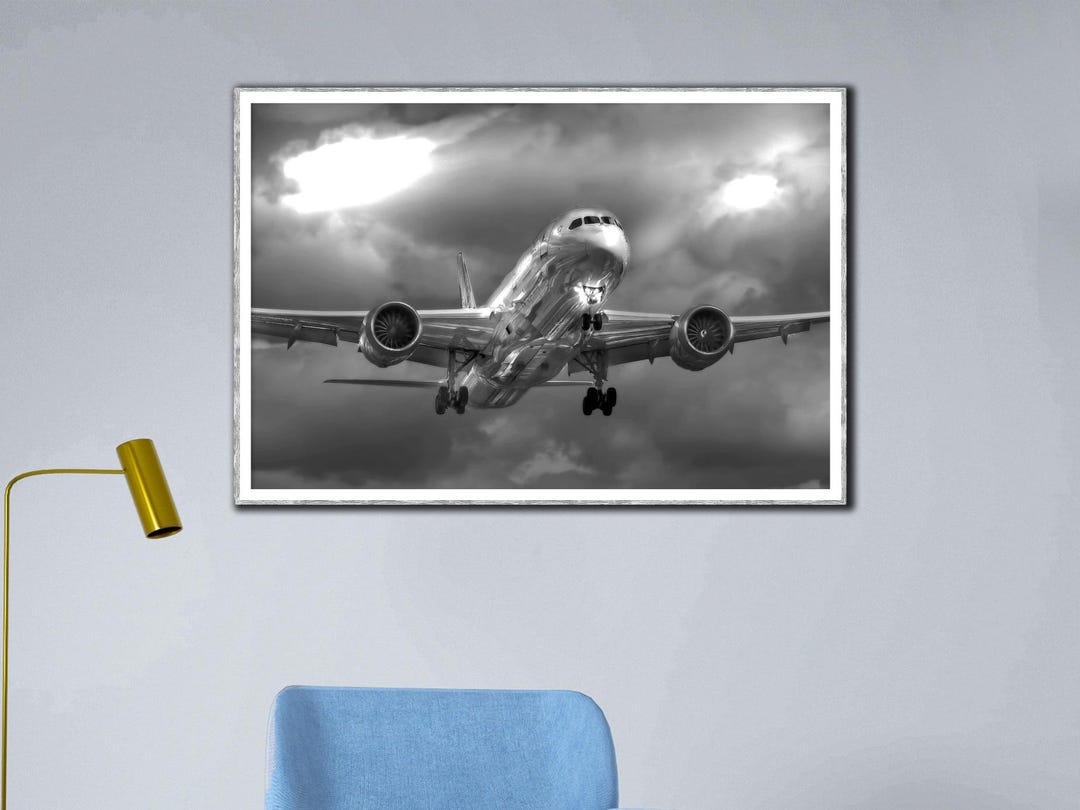 Boeing 787 Dreamliner Digital Art Print File, Aviation Airplane ...