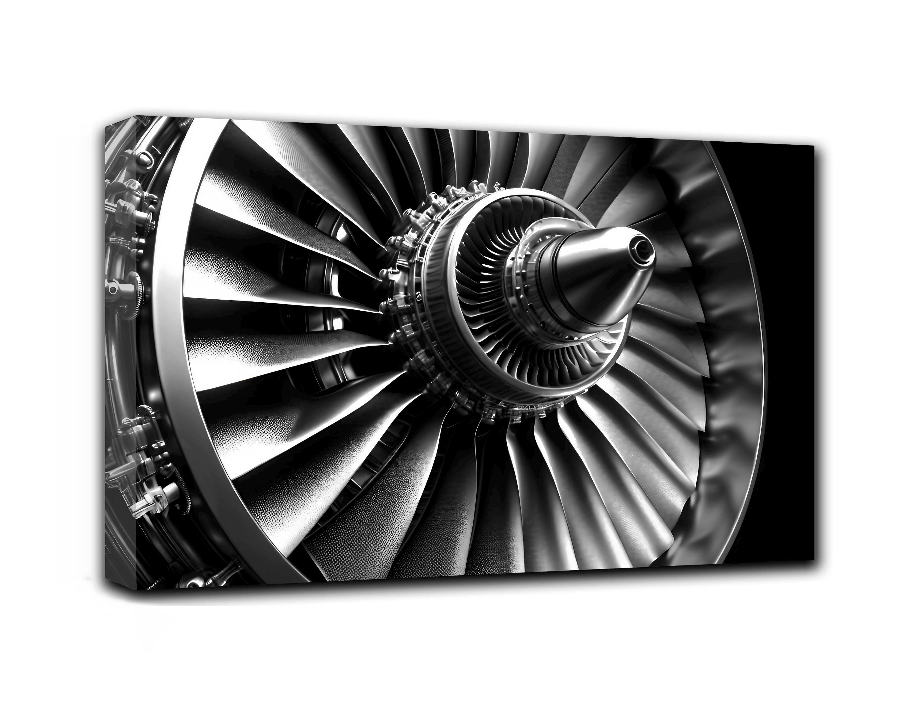 Jet Engine Wall Art Print | Industrial Picture on Canvas - Aviation ...