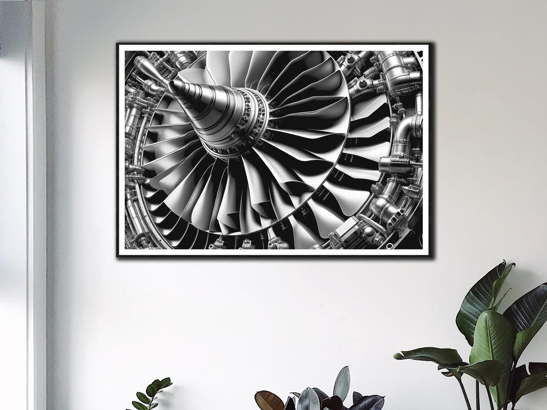 Jet Engine Decor Digital Art Print File, Engine Art Printable Art ...