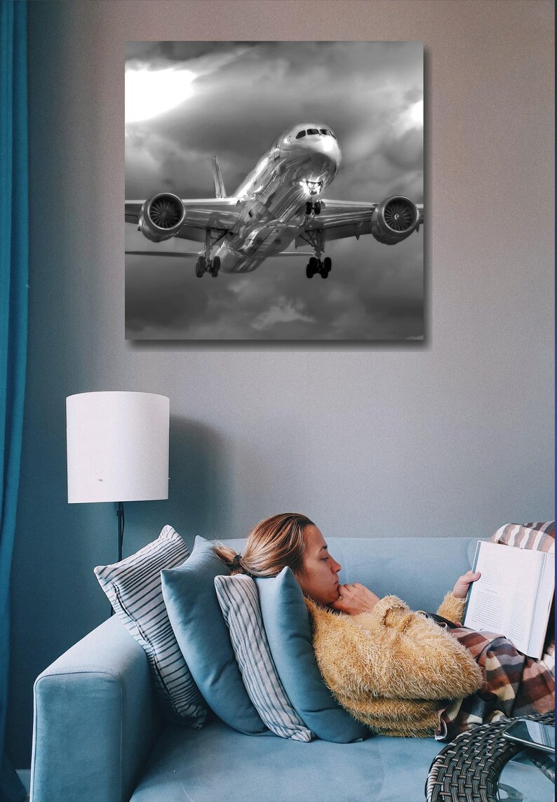 Boeing 787 Dreamliner Digital Art Print File, Aviation Airplane ...