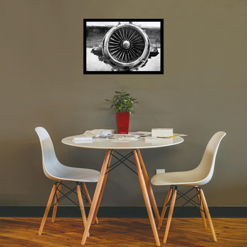 Airplane Turbine Digital Art Print File, Aircraft Engine Printable Art ...