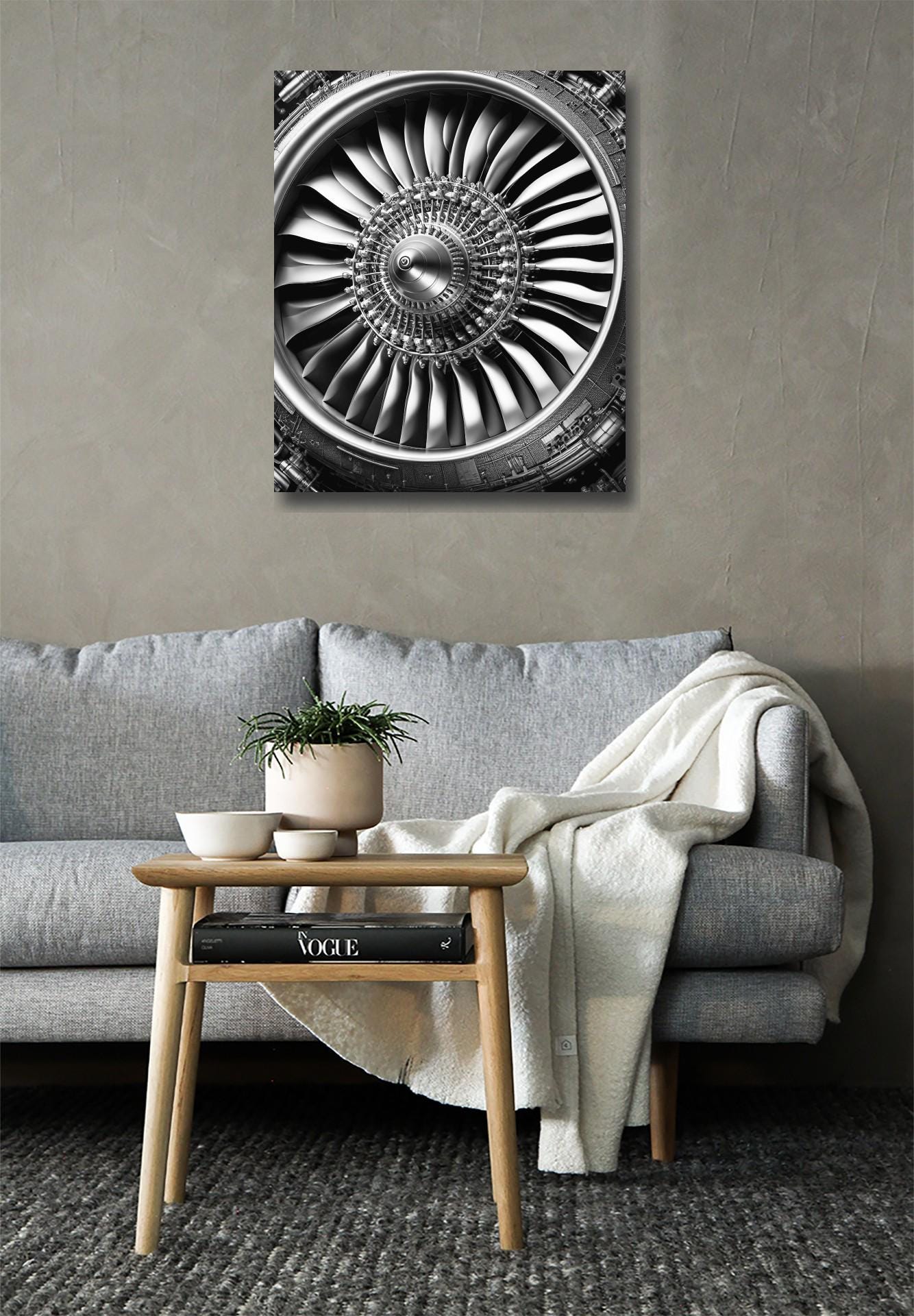 Jet Engine Turbine Digital Art Print File, Airplane Engine Printable ...