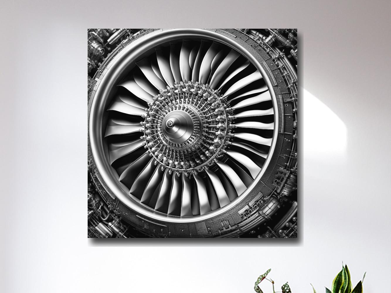 Jet Engine Turbine Digital Art Print File, Airplane Engine Printable ...