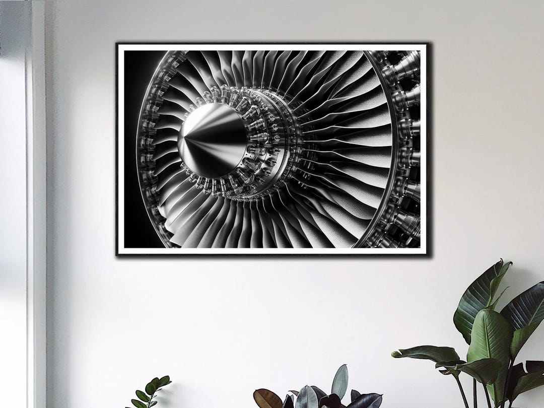 Aviation Engine Digital Art Print File, Spacecraft Turbine Printable ...