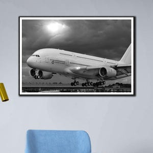 Airbus A380 Digital Art Print File, Airplane Aircract Printable Art ...