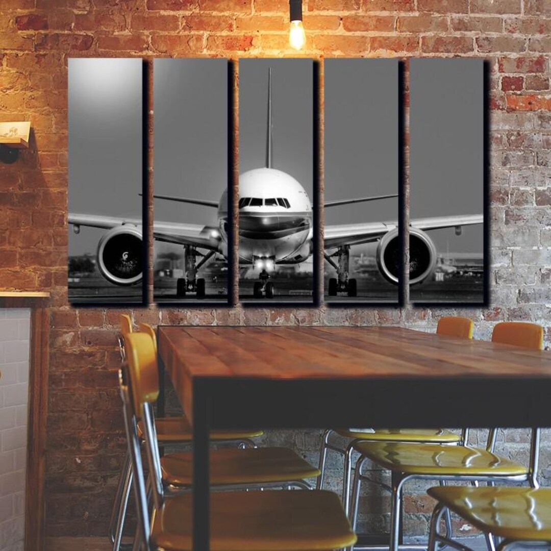 Boeing-777 Airplane Wall Art on Canvas Panels - Aviation Theme Picture ...
