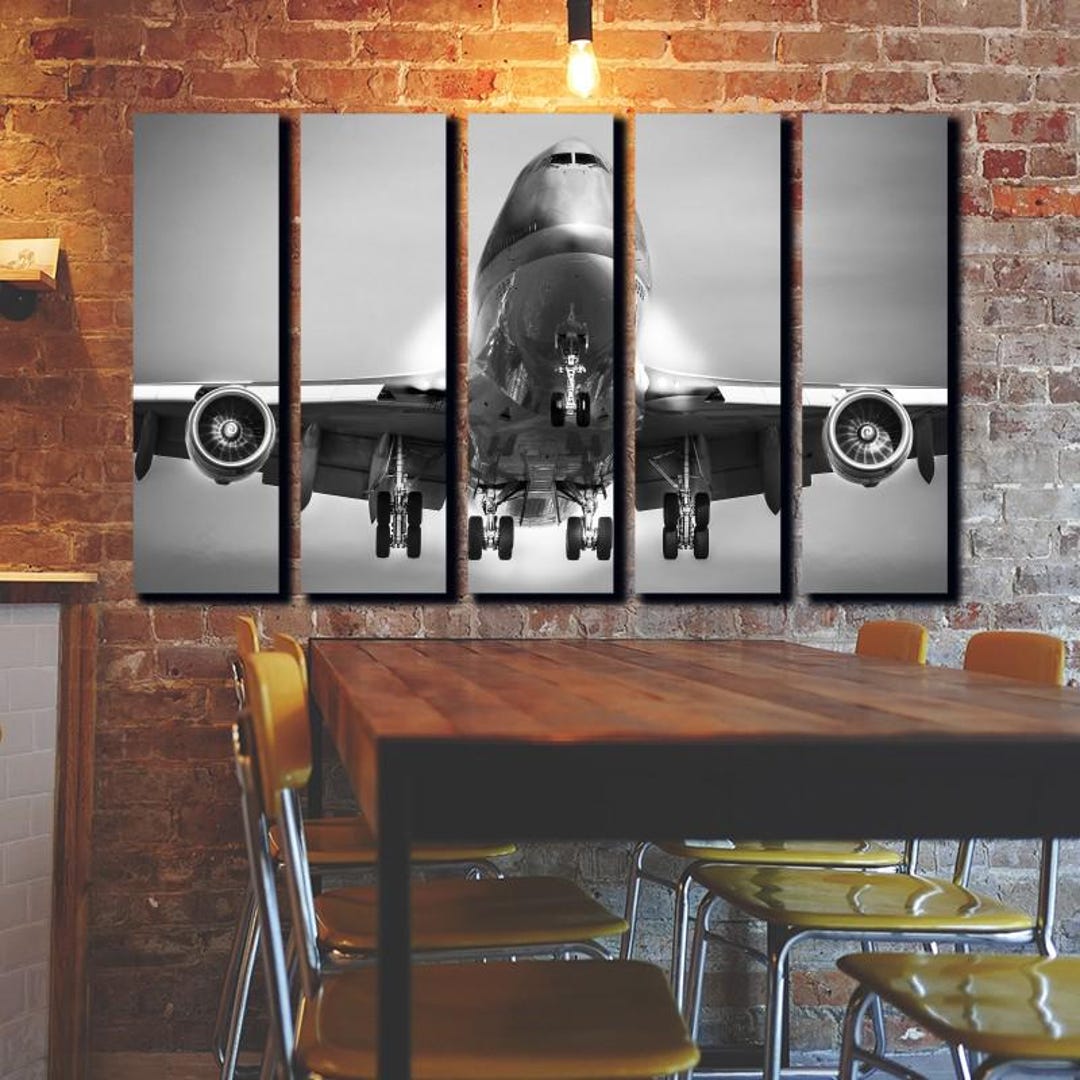 Boeing 747 Airplane Art - Jumbo Jet Aircraft Canvas Picture - Queen of ...