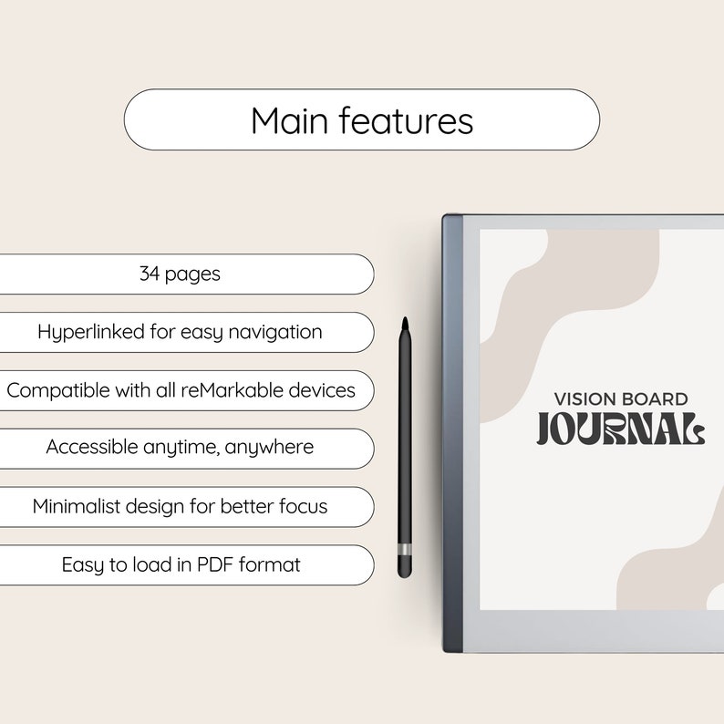 Remarkable 2 Vision Board Journal, Remarkable 2 Templates, Remarkable ...