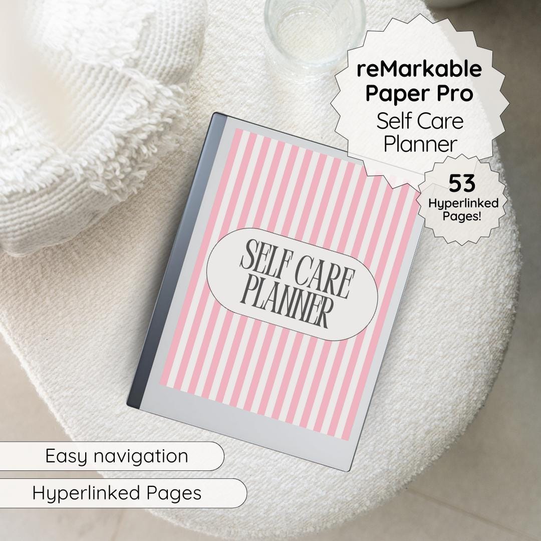 Remarkable Paper Pro Self Care Planner, Remarkable Paper Pro Templates ...