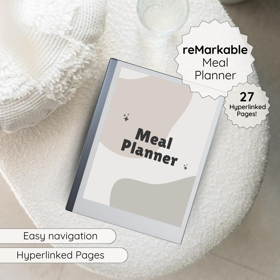 Remarkable 2 Meal Planner, Remarkable 2 Templates, Remarkable Planner ...