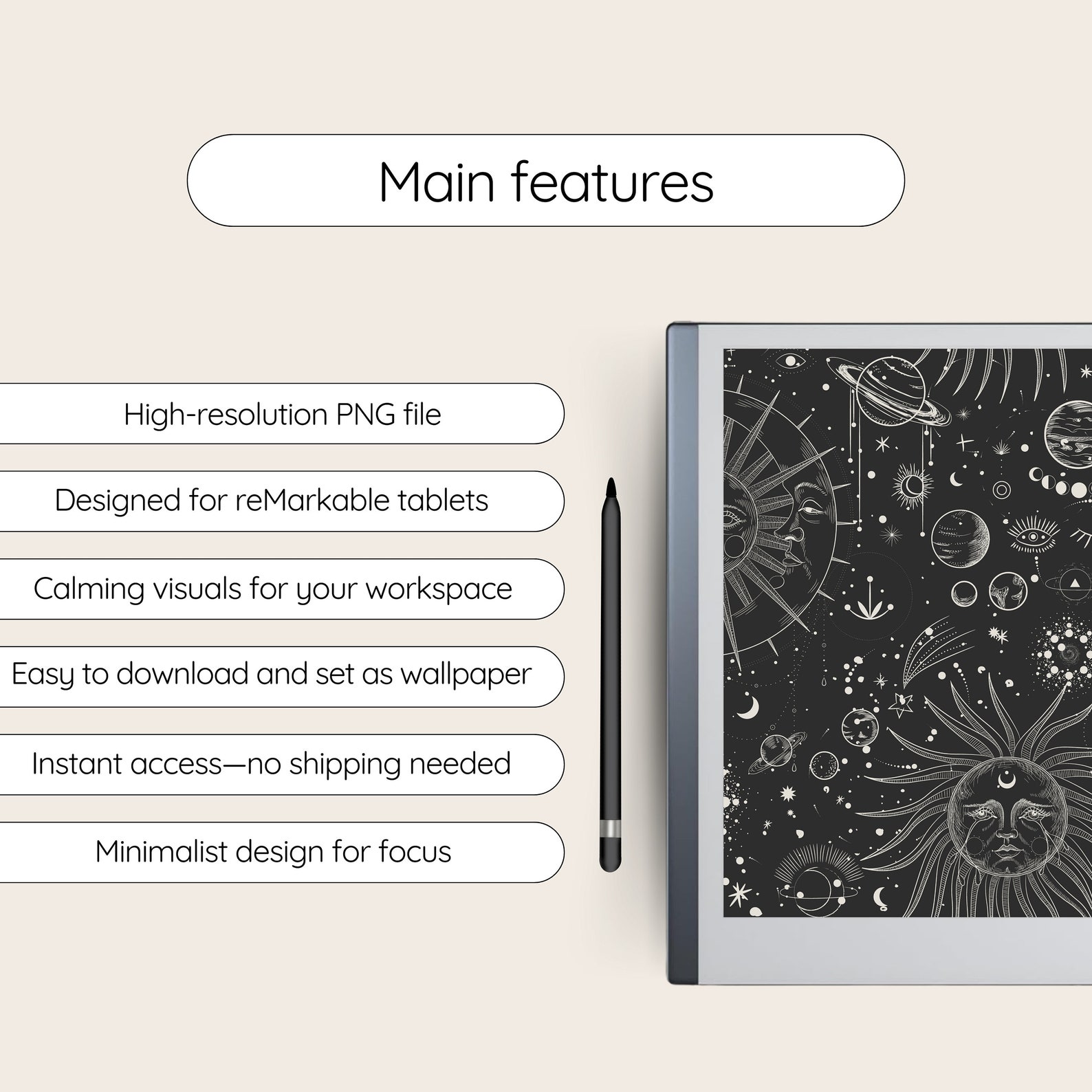 Remarkable Sleep Screen Template, Remarkable Notebook Template Screen ...