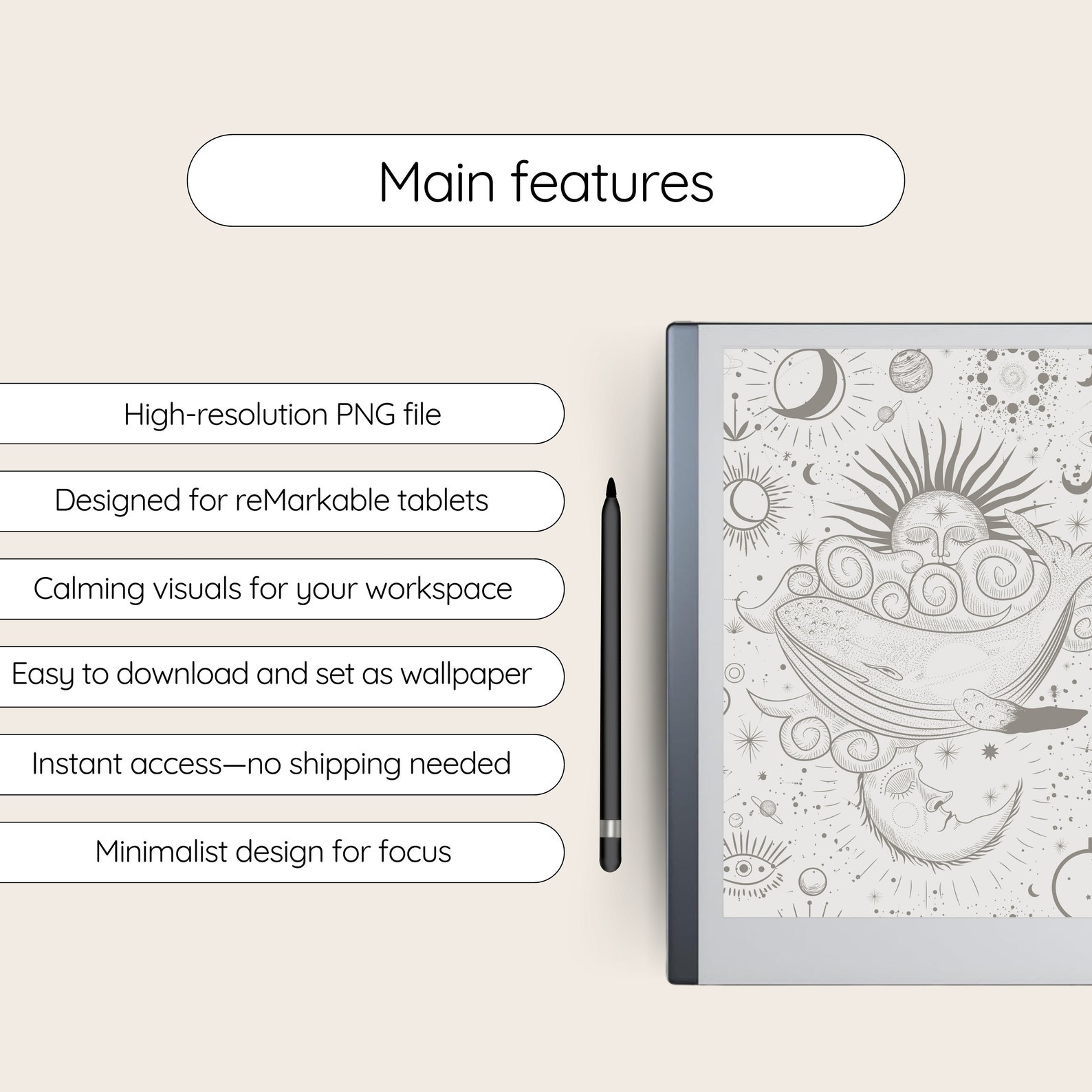 Remarkable Sleep Screen Template, Remarkable Notebook Template Screen ...