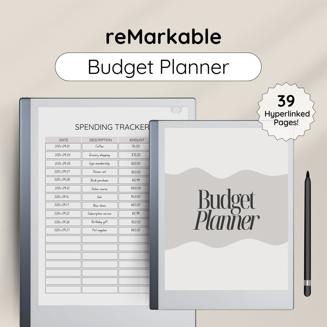 Remarkable 2 Budget Planner, Remarkable 2 Templates, Remarkable 2 to Do ...