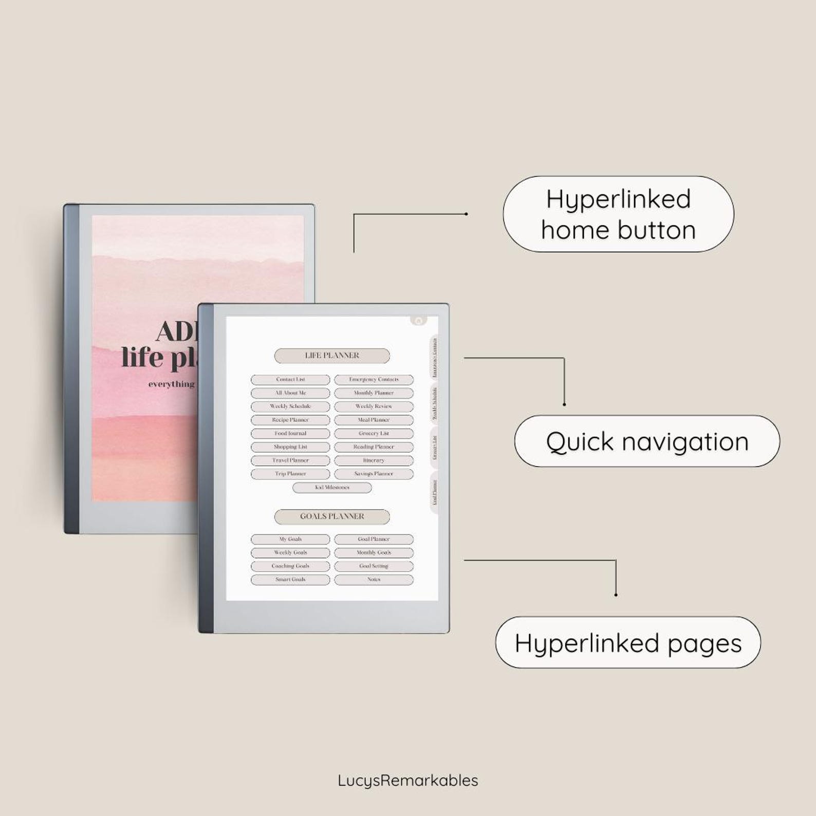 Remarkable Paper Pro ADHD Planner, Remarkable Paper Pro Templates ...