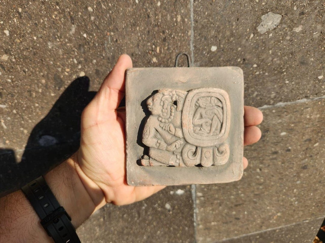 Pre Columbian Maya Gyph Clay Tablet Plaque - From Palenque Mexico - Etsy