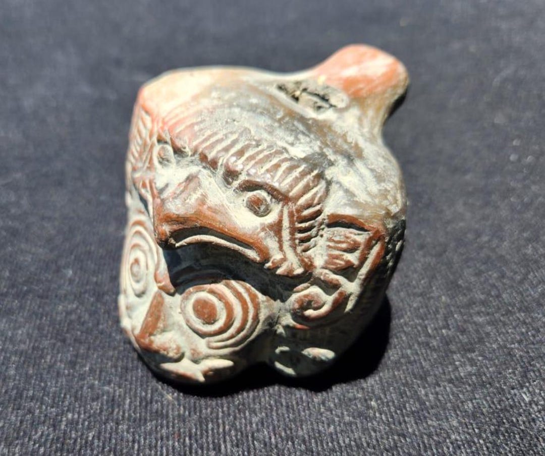 Pre Columbian Aztec Rain God TLALOC Figure Ocarina Whistle - Made in ...