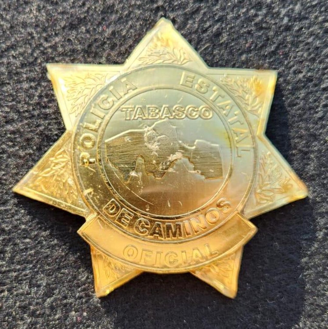 Vintage Tabasco Mexico Cap Badge - Mexican State Police - Etsy
