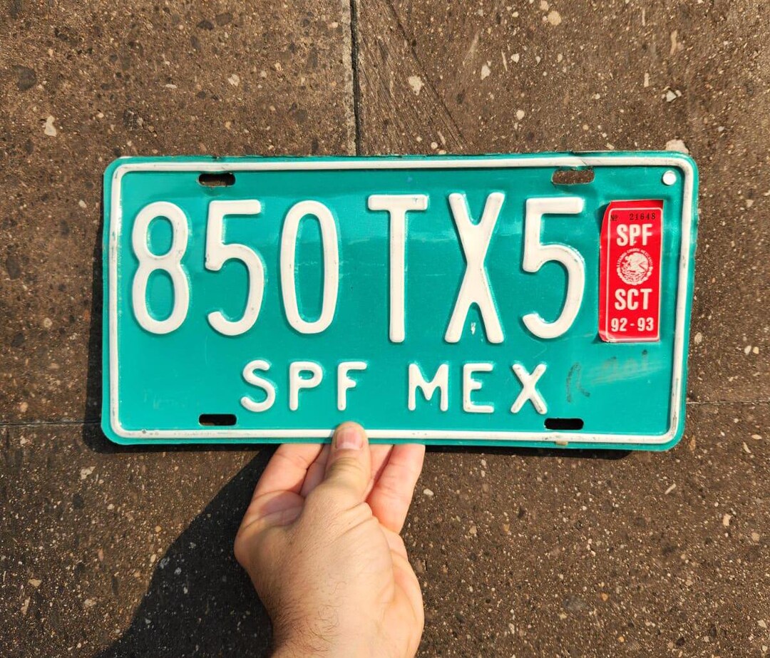 1992 - 1993 Mexican SPF License Plate - Servicio Publico Federal ...