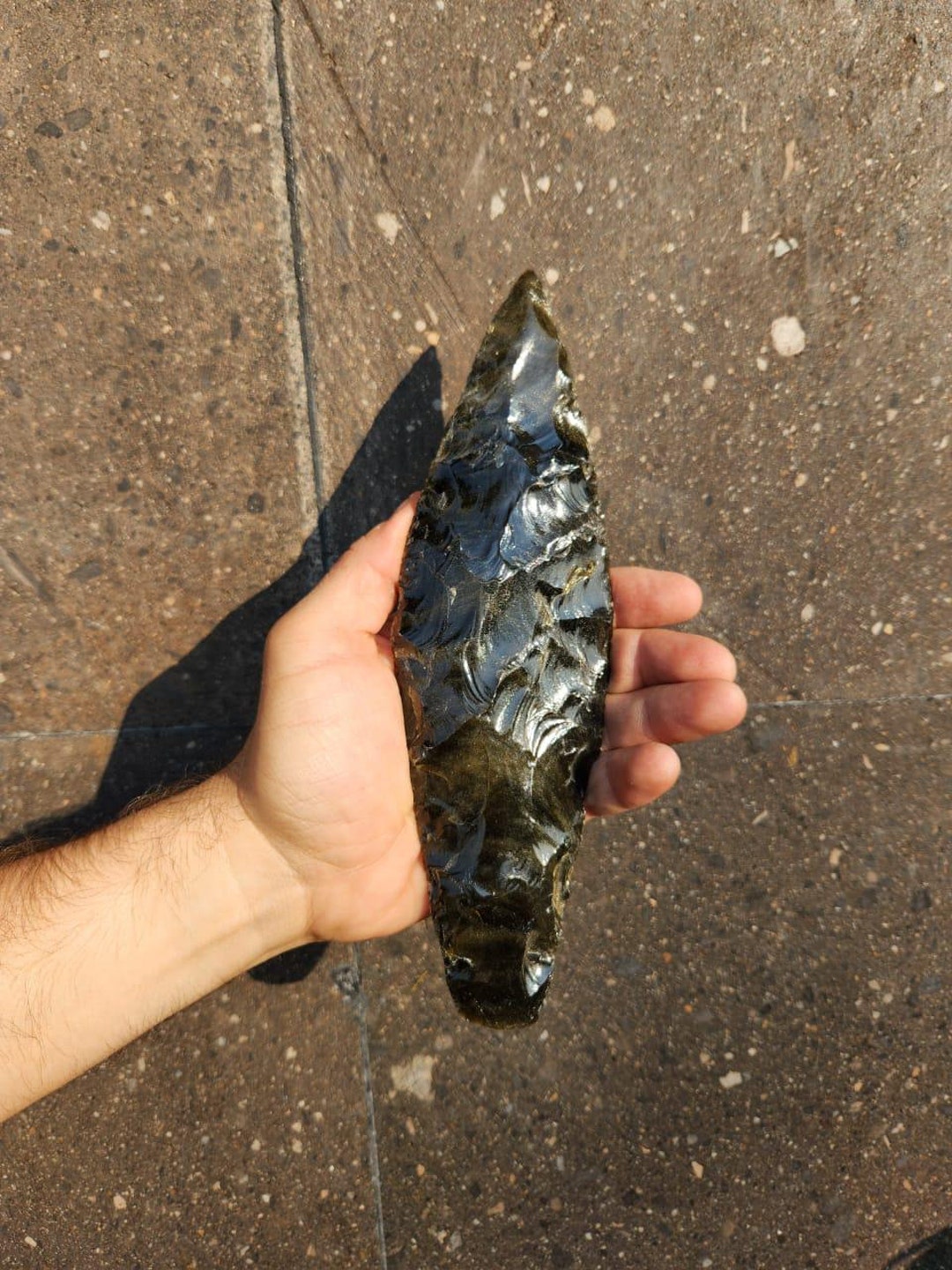 22cm Pre Columbian Obsidian Sacrifical Stone Knife Blade Aztec Maya ...