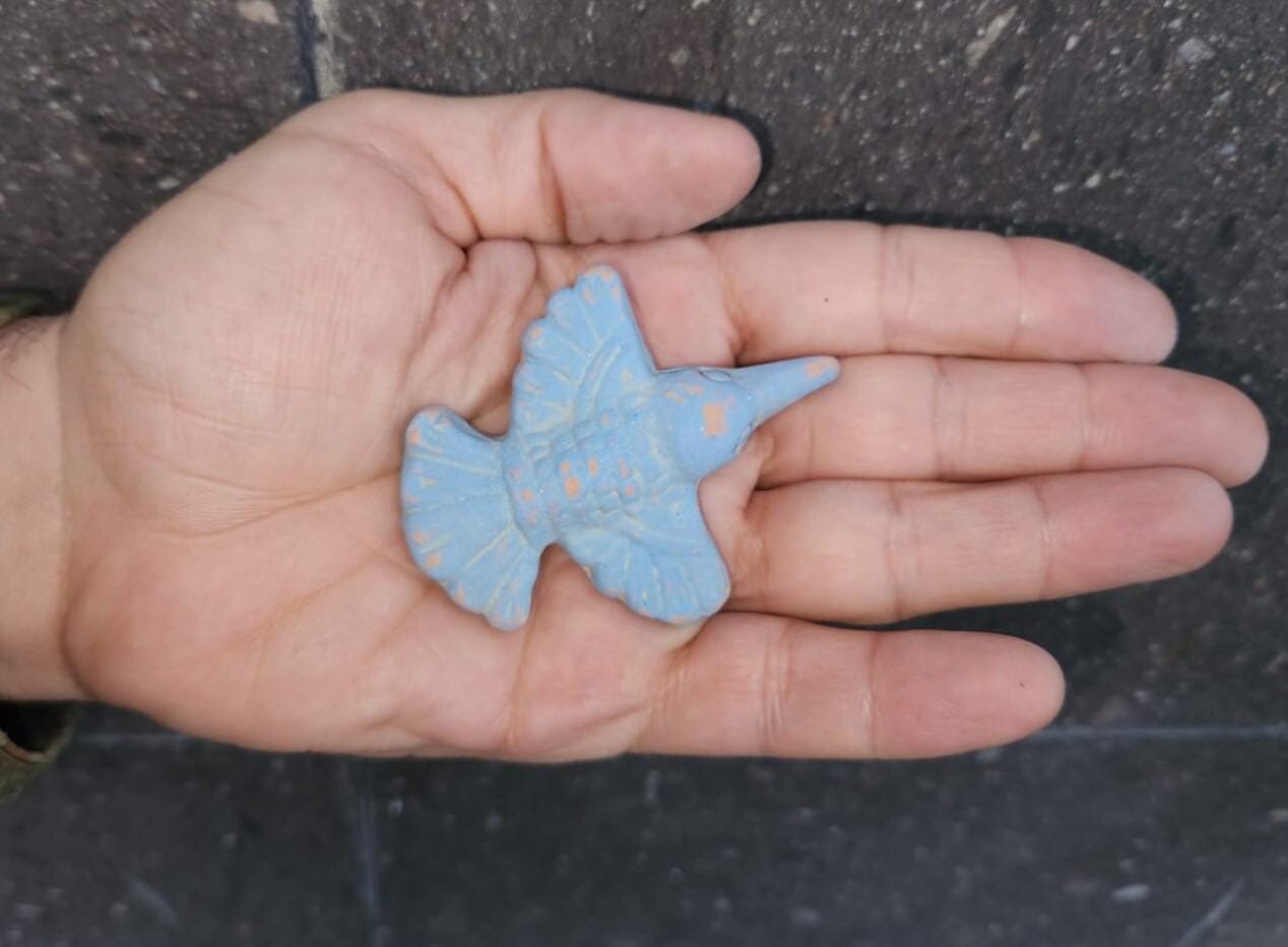 Mexican Aztec God Huitzilopochtli Hummingbird Clay Figure Pendant - Etsy