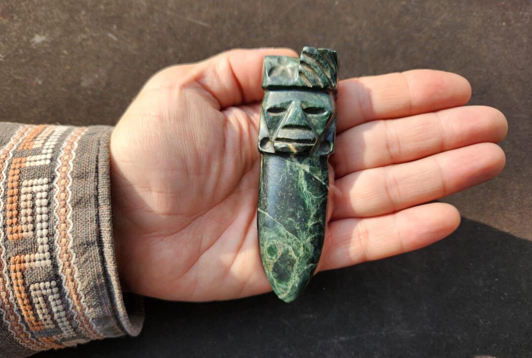 Pre Columbian Maya Jade Stone Pendant Aztec Style From Mexico - Etsy