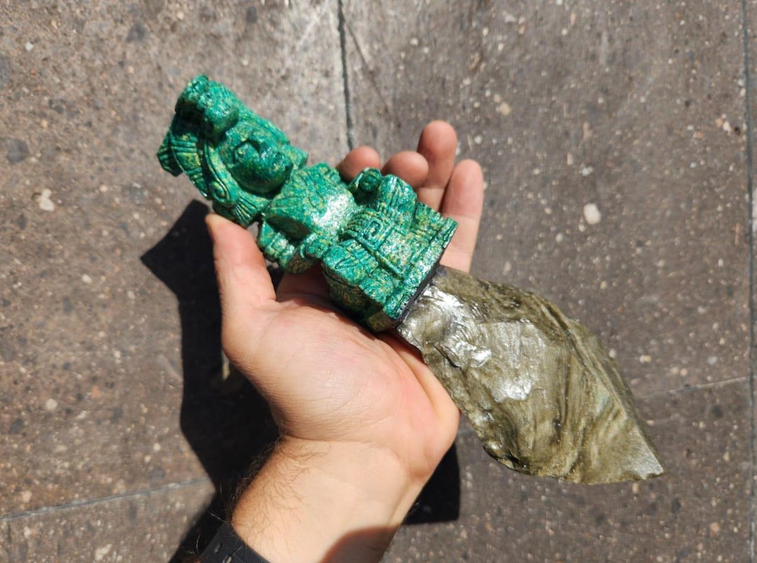 25cm Obsidian Stone Sacrifice Knife - Pre Columbian Aztec Maya Style - Etsy