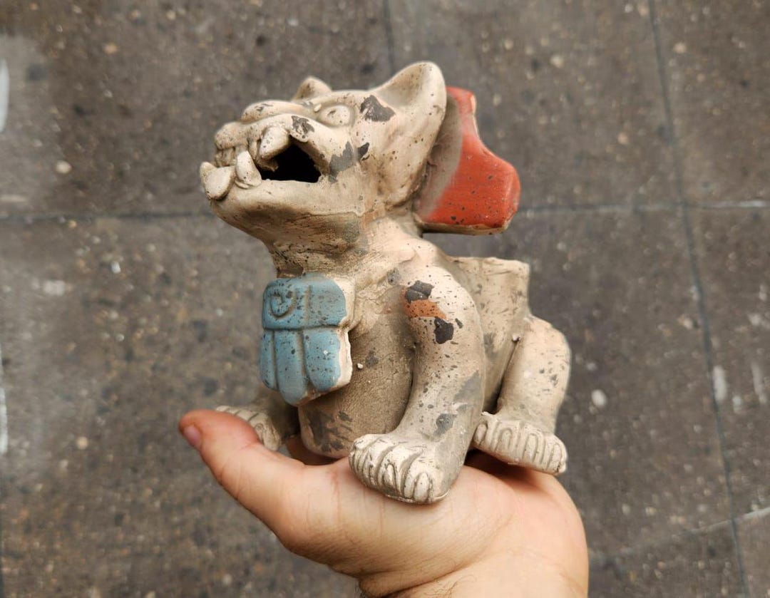 Pre Columbian Maya Clay Jaguar Jar - Made in Mexico - Etsy