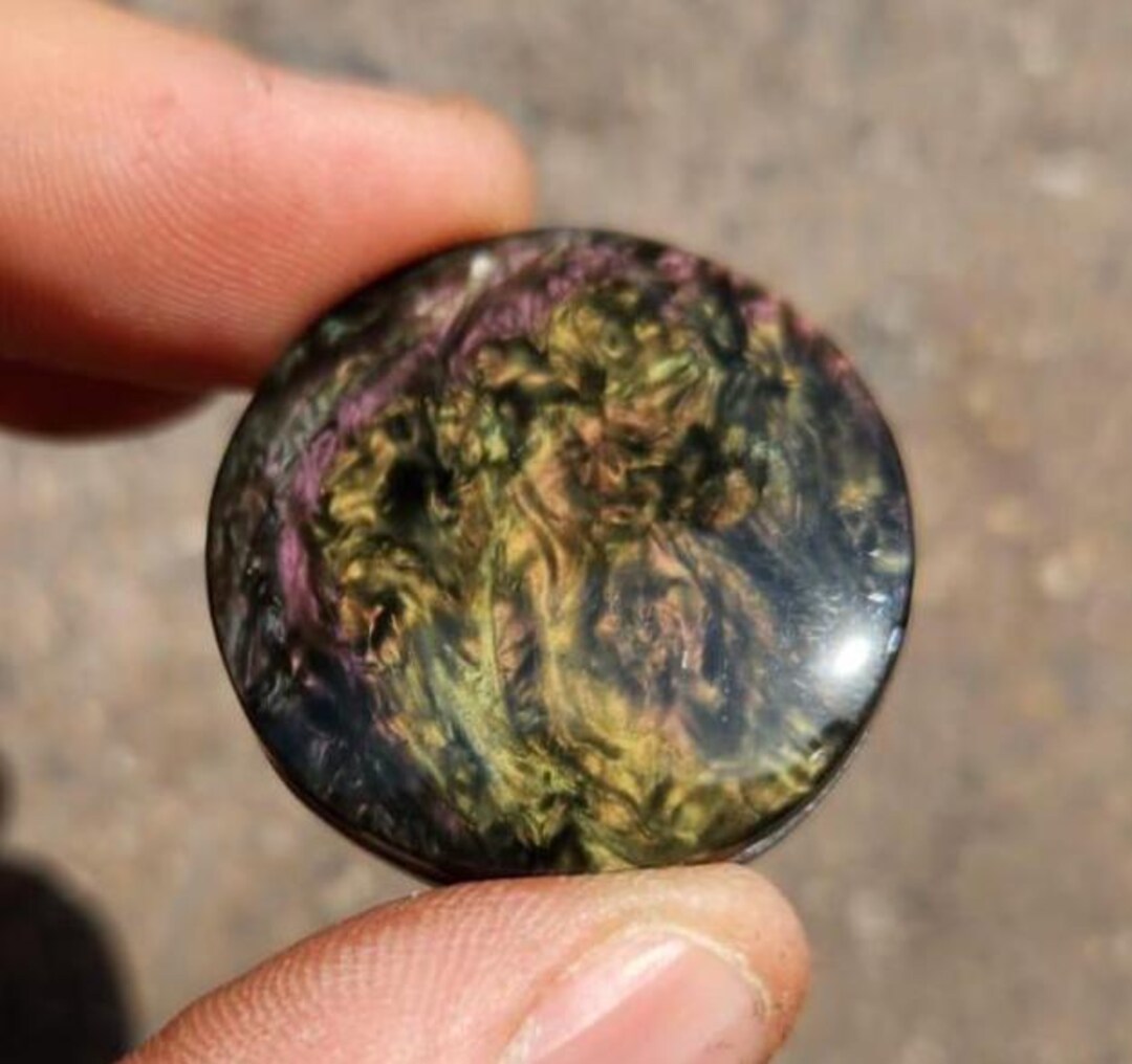 3cm Rainbow Obsidian Stone Disc - Pre Columbian Mexico Style - Etsy