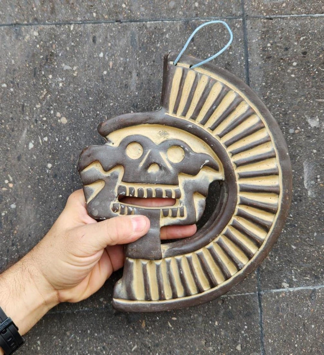 Pre Columbian Teotihuacan Disc of Death Wall Deco Mexican Aztec Maya ...