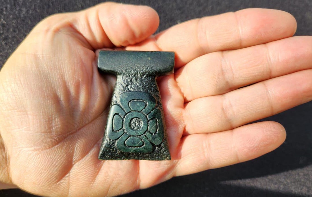 Pre Columbian Aztec Flower Glyph Jade Collar Pendant - From Mexico - Etsy