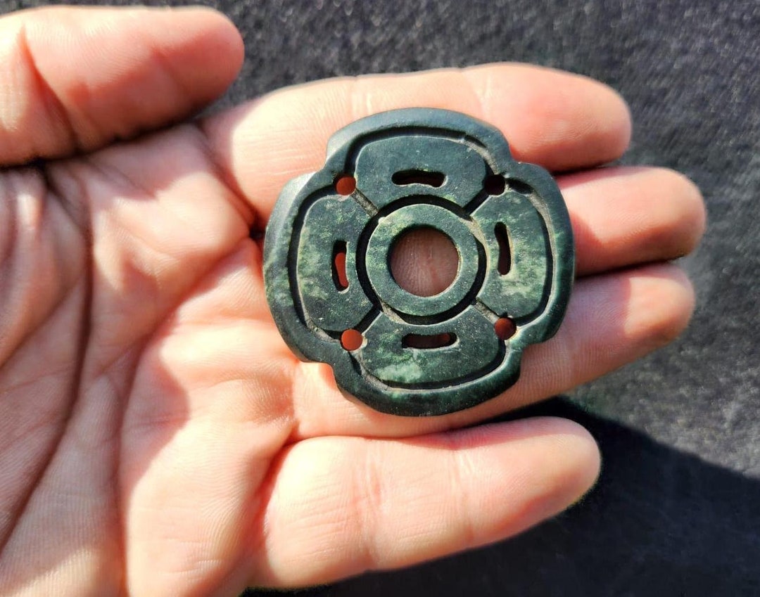 Pre Columbian Aztec Flower Glyph Jade Collar Pendant Xochitl From ...