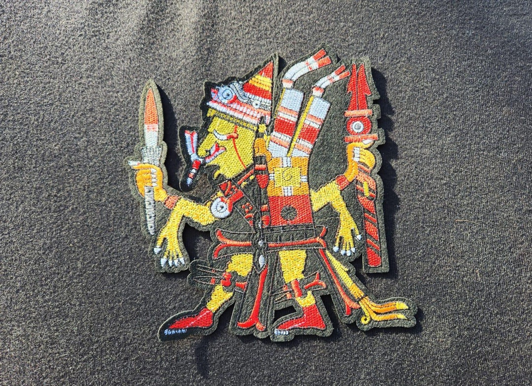 Pre Columbian God Xipe Totec Patch - Mexican Aztec Maya Codex Style - Etsy