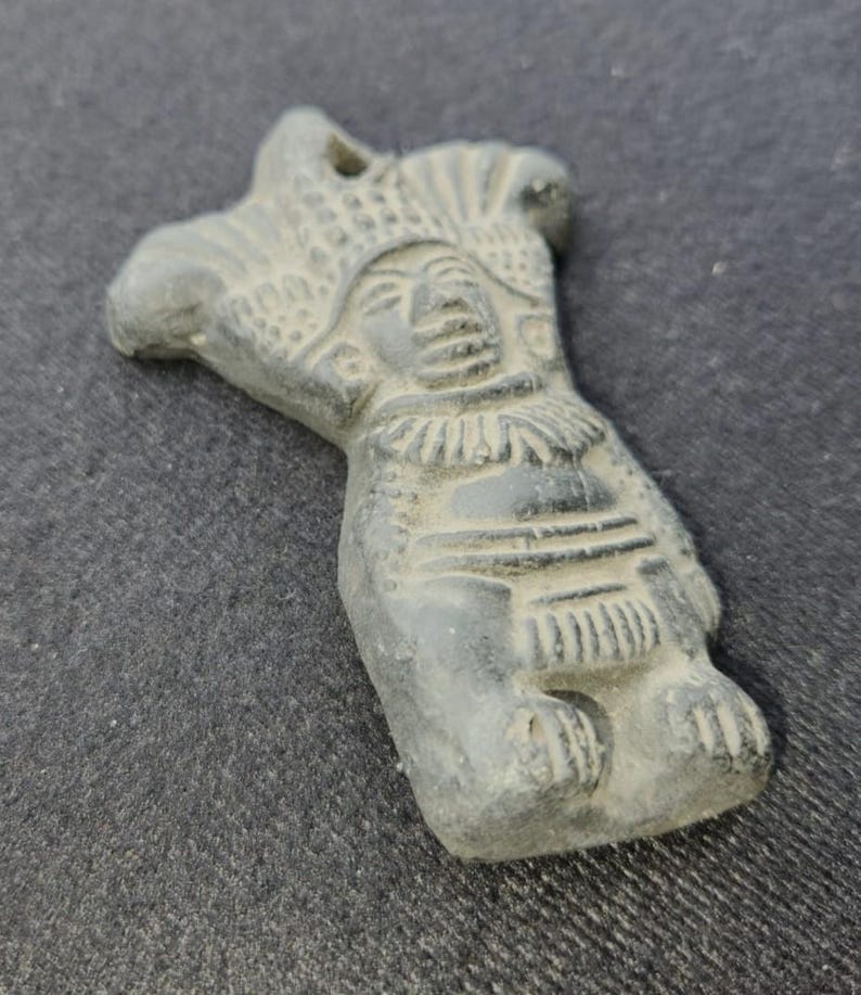 Pre Columbian Aztec Maya Style Clay Figurine Pendant - Etsy
