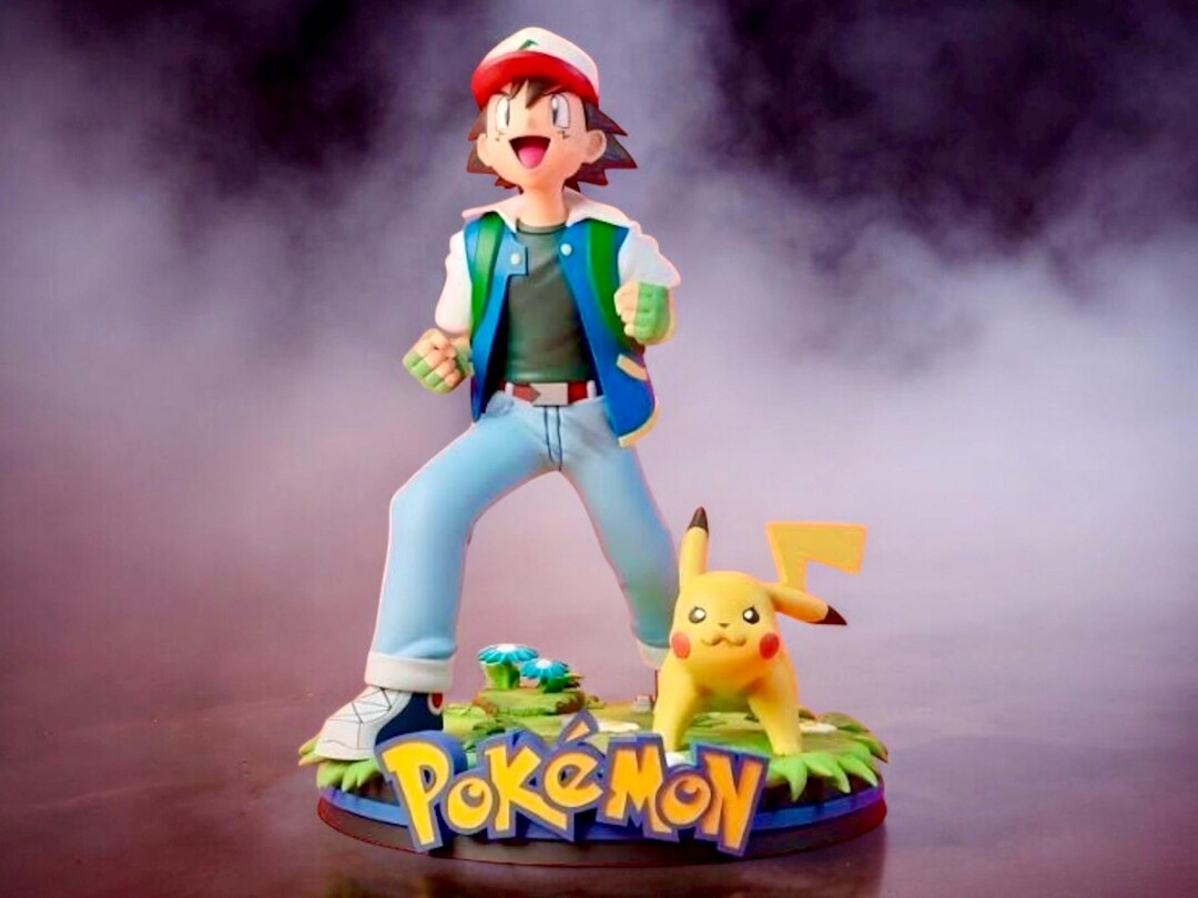 Ash and Pikachu Resin 3D Figure Pokemon Collectible Figurine Pikachu ...