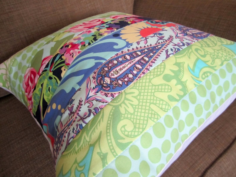 Amy Butler Love Patchwork Quilted Pillow 18 Inch - Etsy