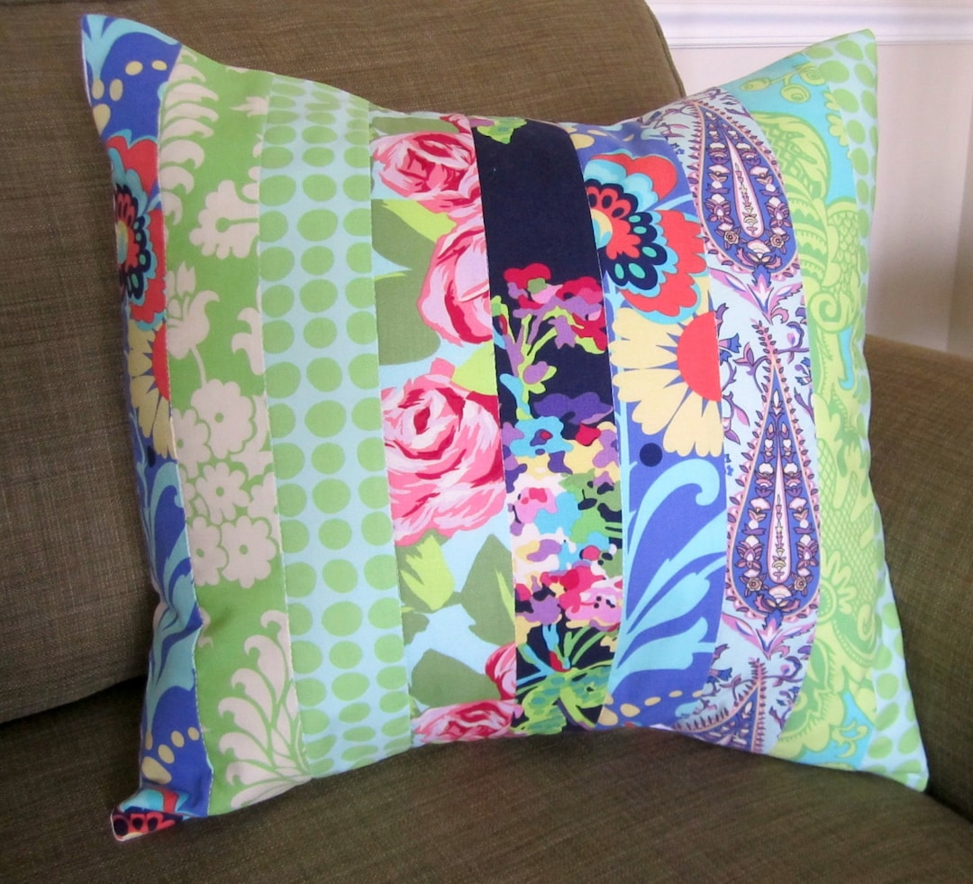 Amy Butler Love Patchwork Quilted Pillow 18 Inch - Etsy