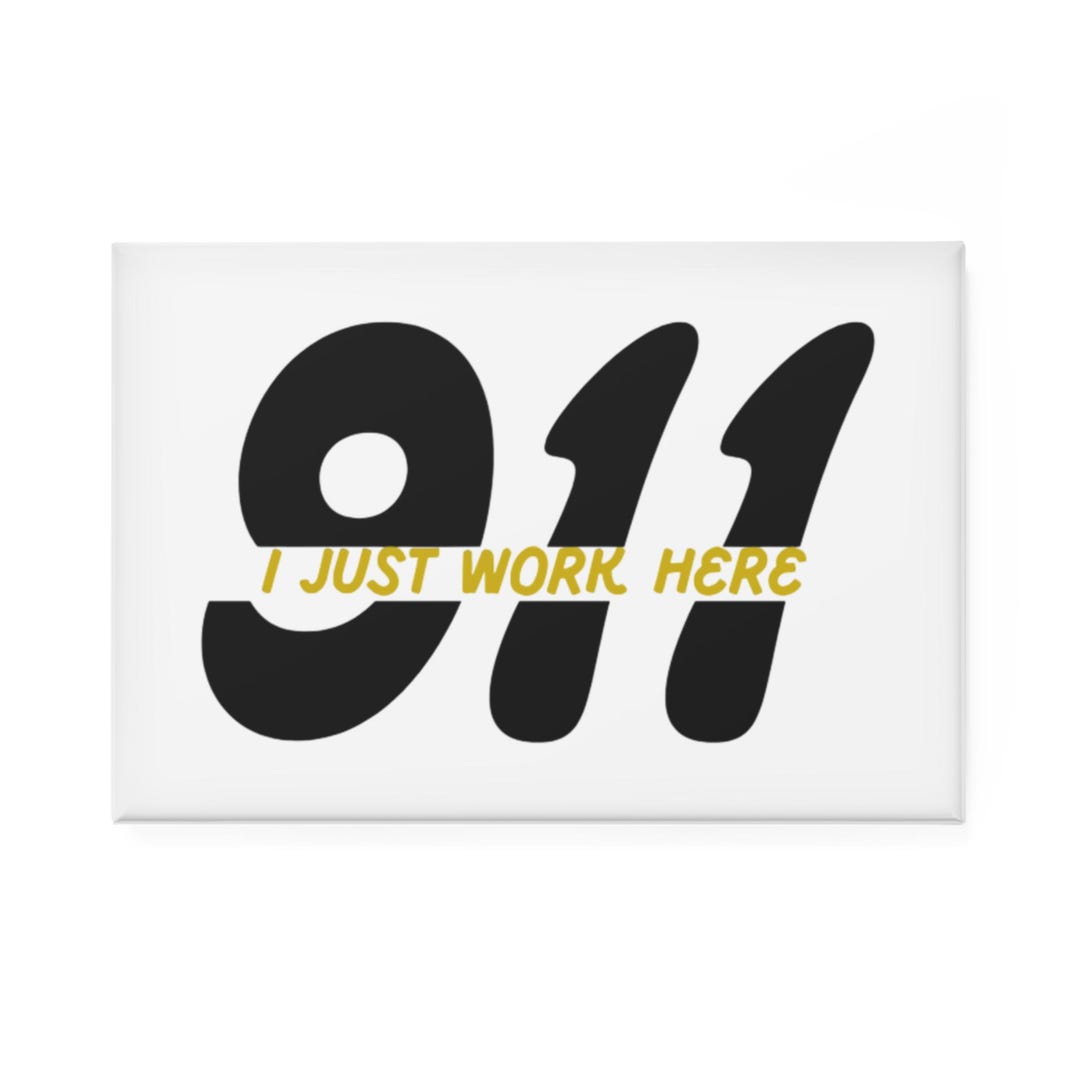 Button Magnet, Funny 911 Dispatcher Sticker, Thin Gold Line ...