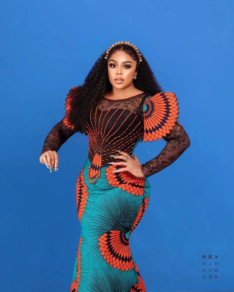 Beaded Corset Ankara Dress: African Print Mermaid Gown - Etsy